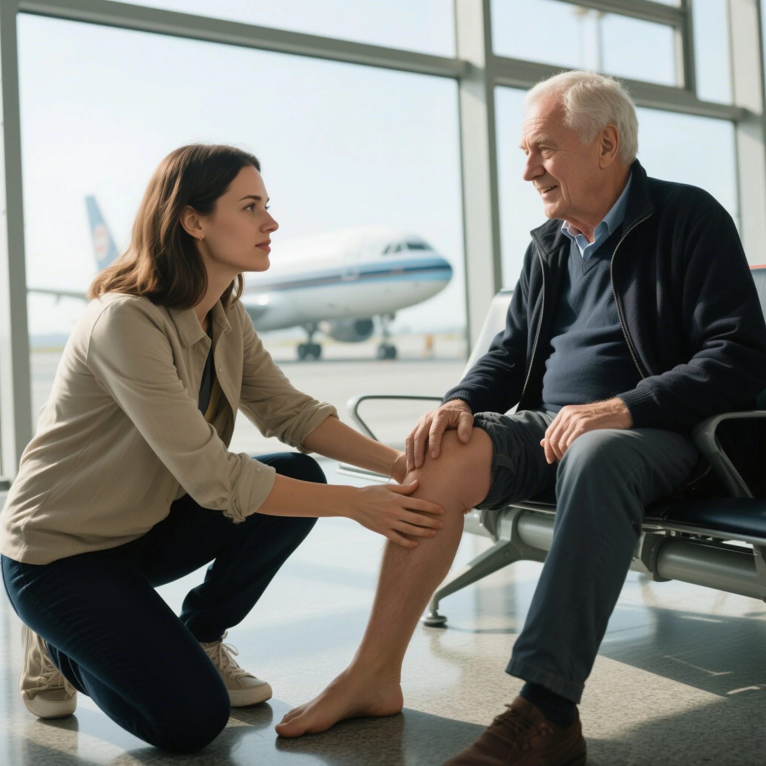She missed her plane to help a man with a sore leg, not realizing that ...