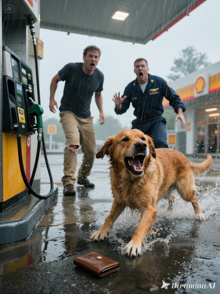 At a Gas Station, a Stray Dog Barked and Tore an Employee’s Pants ...