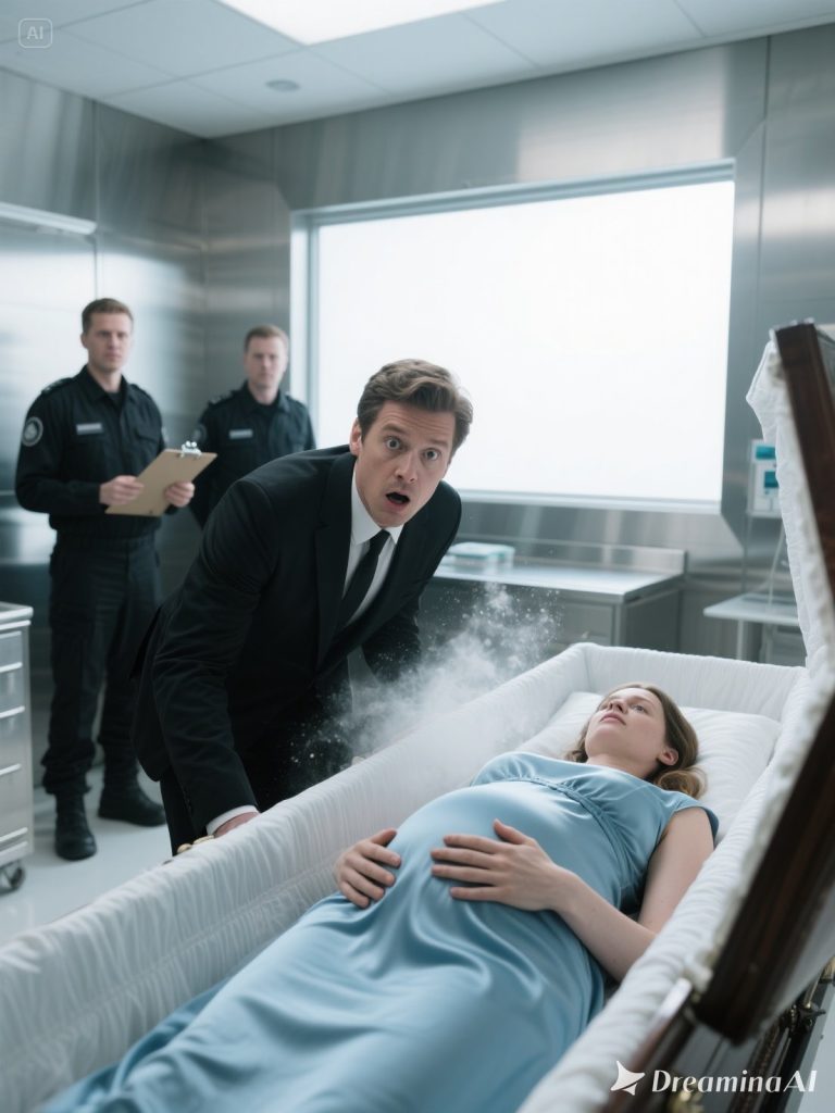 As the cremation began, he opened the coffin for one final goodbye ...