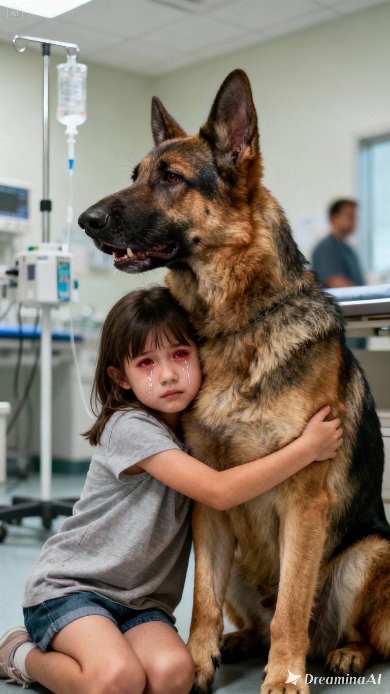 Dying German Shepherd Enfolds Little Girl Before Euthanasia—Vet Spots ...