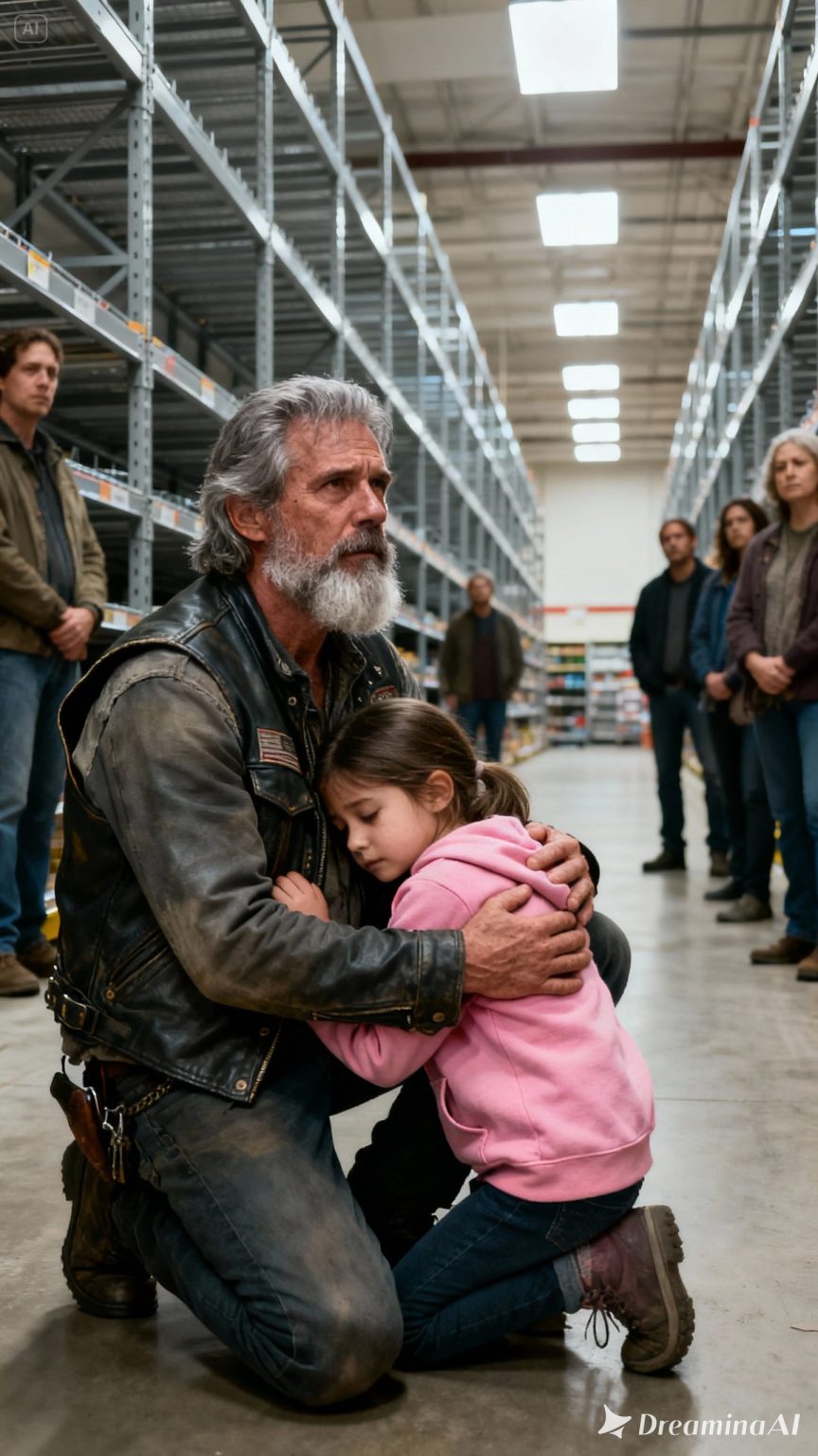 A Silent 6-Year-Old Girl Ran to the Scariest Biker in a Crowded Store ...