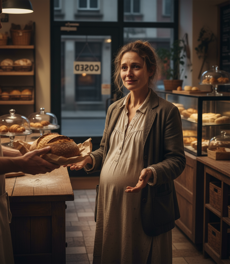 A Pregnant Woman Asked for Bread… What She Left Me Changed My Life