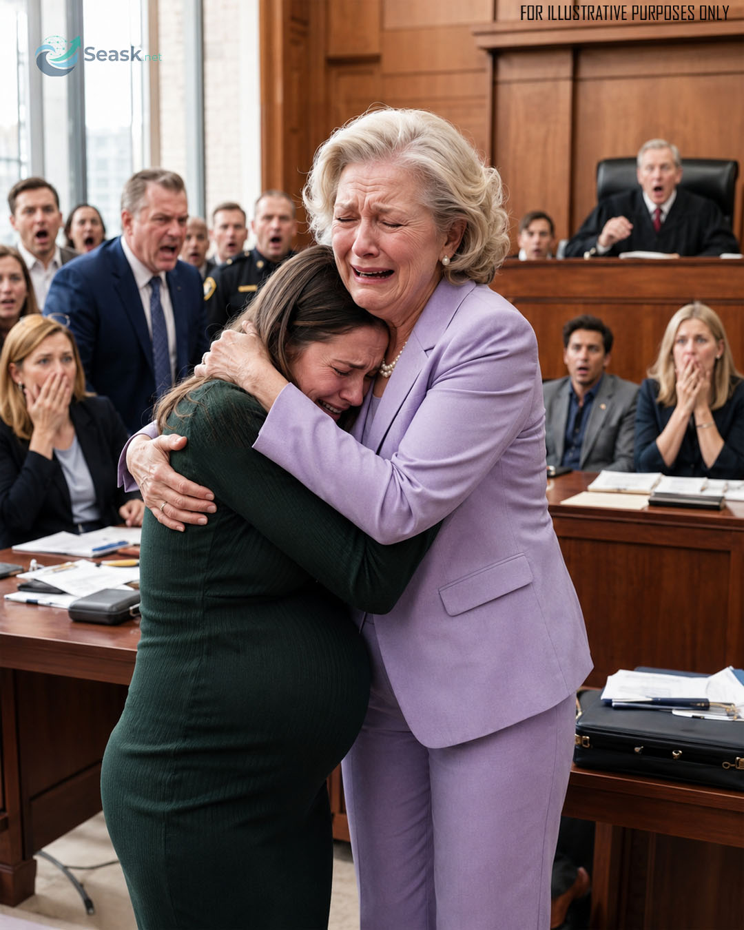At my divorce hearing, eight months pregnant and left with nothing, my ...