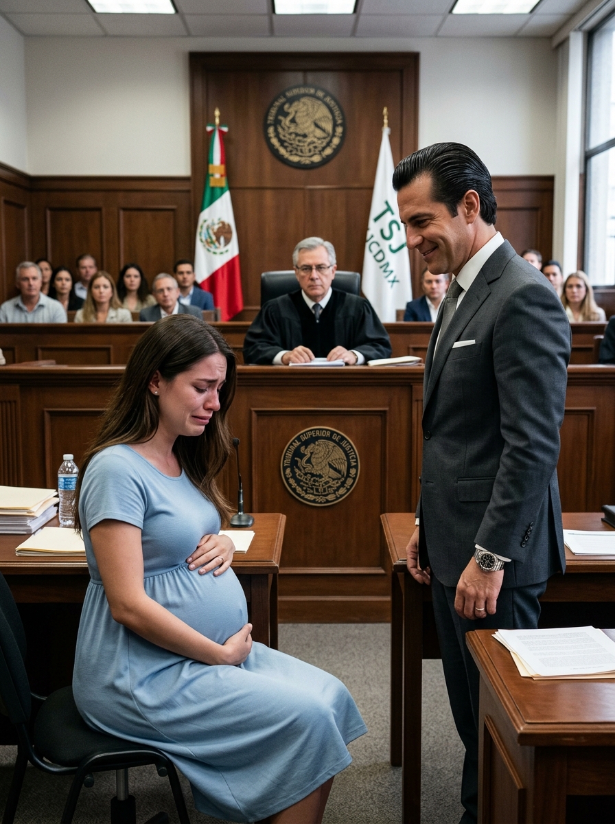 At my divorce hearing, eight months pregnant and left with nothing, my ...